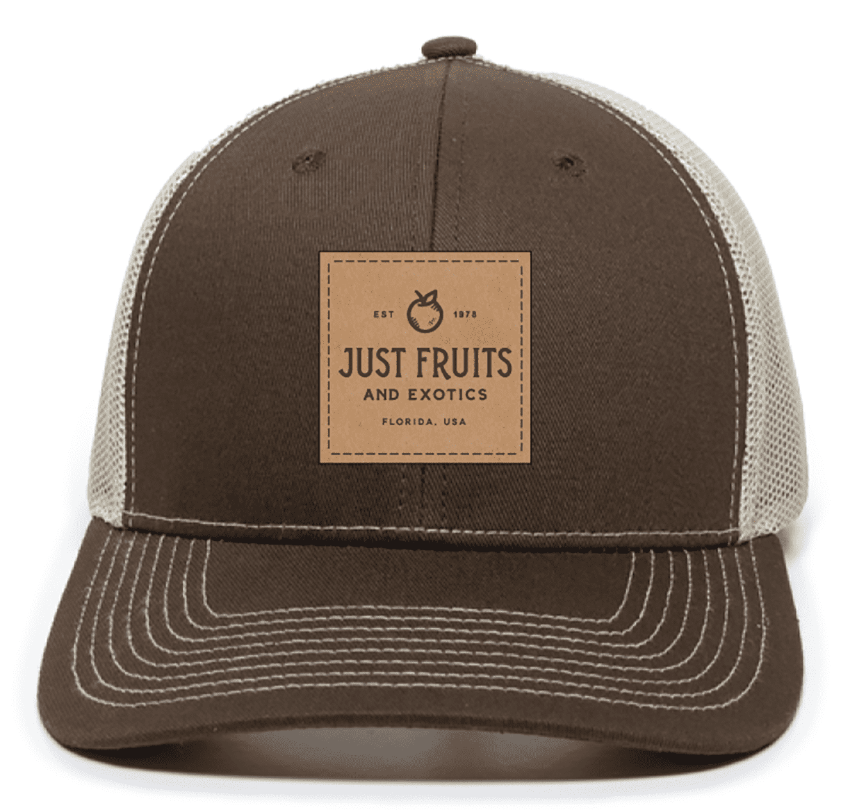 JF&E Trucker Hat W/ Leather Patch • Just Fruits and Exotics